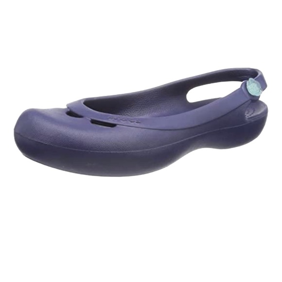 CROCS | Shoes | Crocs Jayna Slingback Shoes Blue Size 7 Flower Detail ...